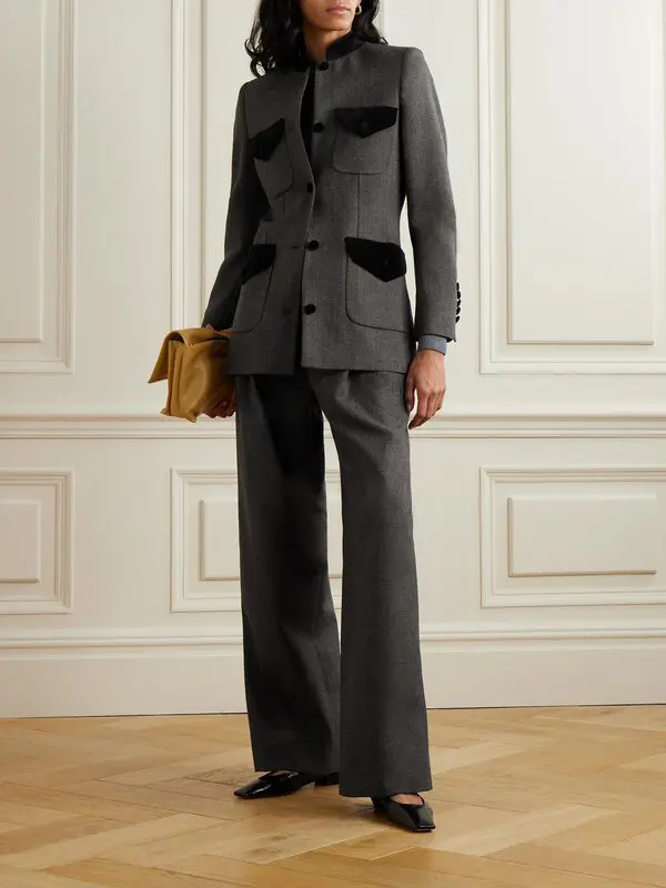 LIBEROWE The Vanguard Annie Pleated Wool Wide-leg Trousers