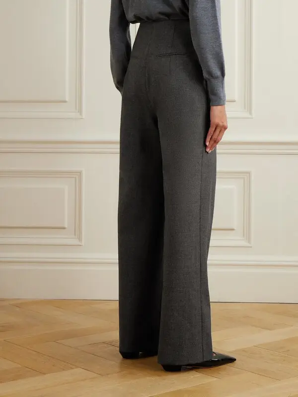 LIBEROWE The Vanguard Annie Pleated Wool Wide-leg Trousers