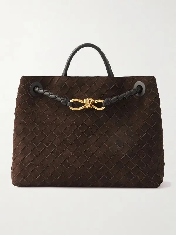 Bottega Veneta Andiamo Medium Intrecciato Suede Tote