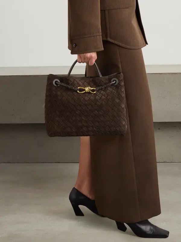 Bottega Veneta Andiamo Medium Intrecciato Suede Tote