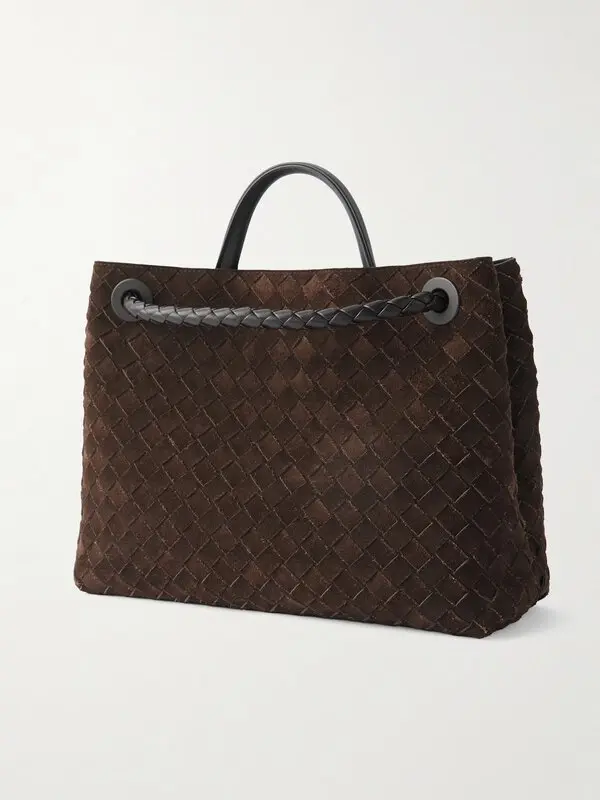 Bottega Veneta Andiamo Medium Intrecciato Suede Tote