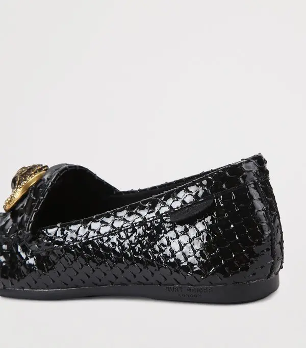 Kurt Geiger Lizard-effect Patent Leather Loafers - Black