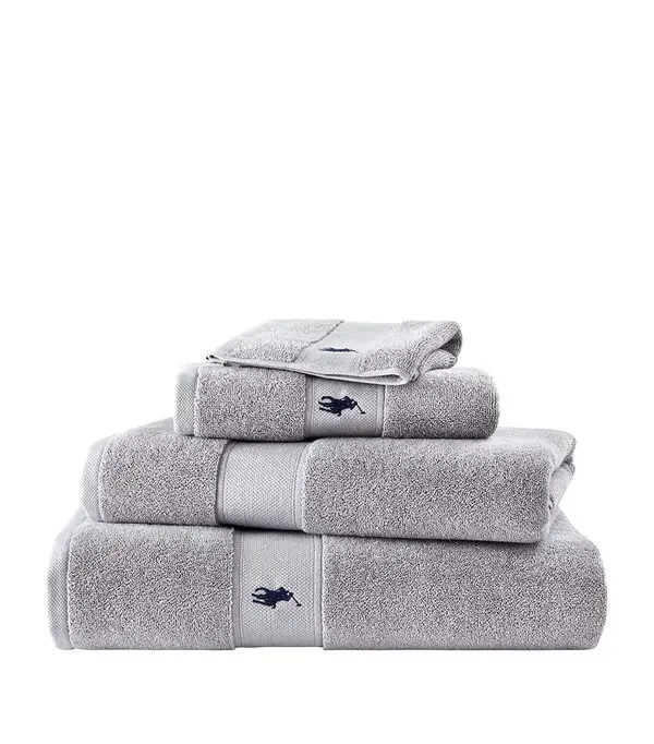 Ralph Lauren Polo Player Bath Towel - Silver