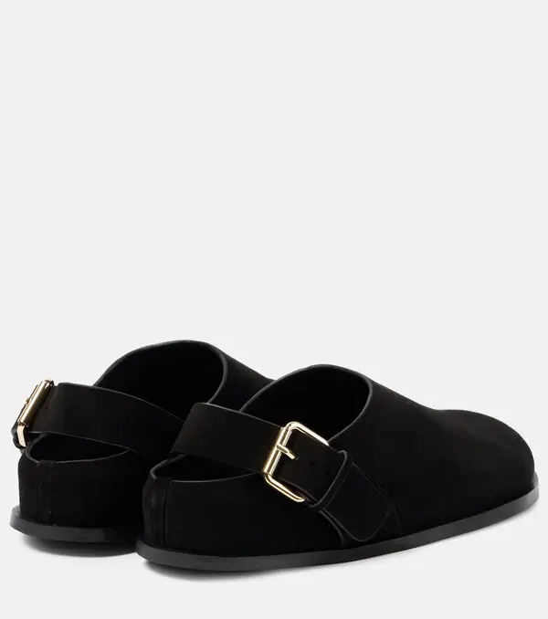 A.emery Suede Buckled Clogs - Black