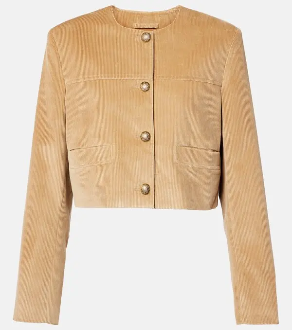 Citizens Of Humanity Pia Cropped Cotton Corduroy Jacket - Brown