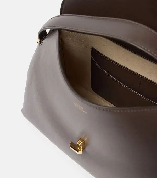 TOTEME T-lock Leather Top Handle Bag - Brown