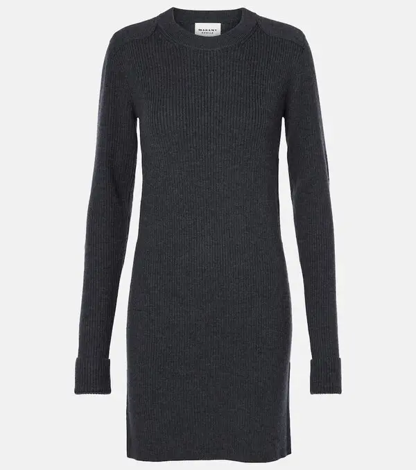 MARANT ETOILE Garner Ribbed-knit Wool-blend Midi Dress