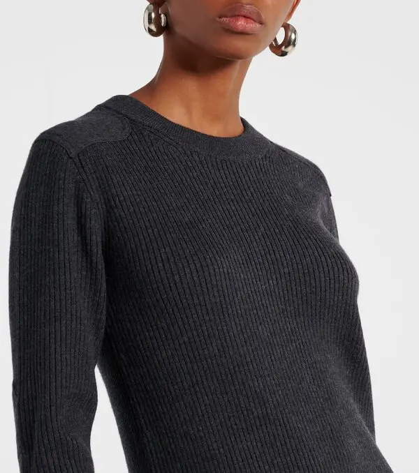 MARANT ETOILE Garner Ribbed-knit Wool-blend Midi Dress