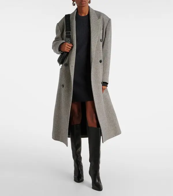 MARANT ETOILE Garner Ribbed-knit Wool-blend Midi Dress