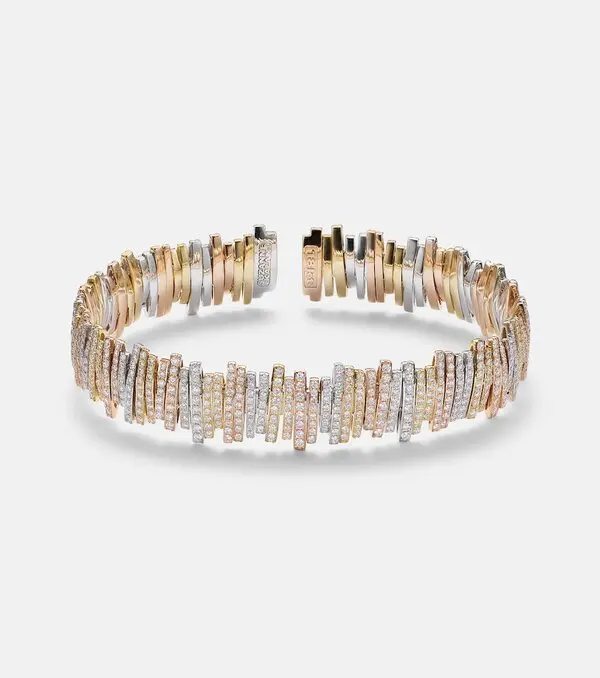 SUZANNE KALAN 18kt Gold Diamond Bangle - Multicoloured