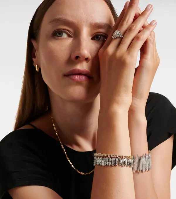SUZANNE KALAN 18kt White Gold Diamond Bangle