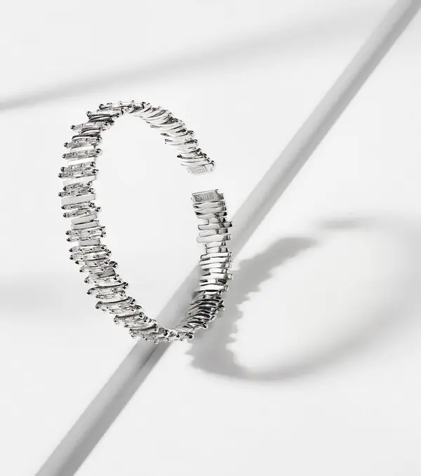 SUZANNE KALAN 18kt White Gold Diamond Bangle