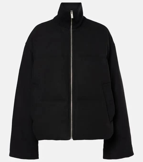 TOTEME Wool-blend Flannel Down Jacket - Black