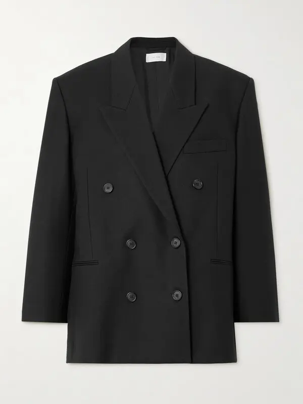 THE ROW Timoty Double-breasted Wool-twill Blazer