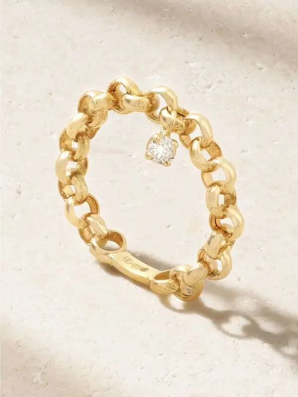 Yvonne Léon 18-karat Diamond Jaseron Flottant Ring - Gold