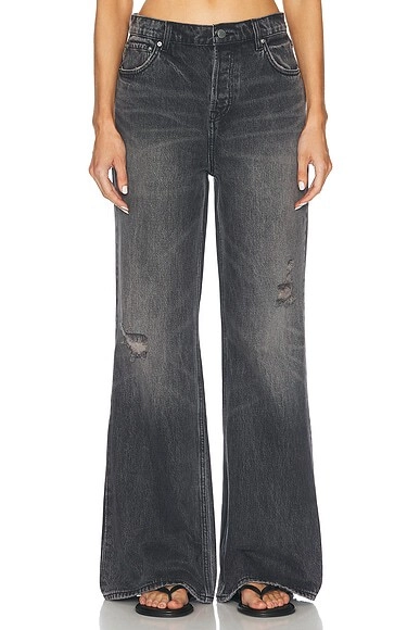 GRLFRND Jade Low Rise Relaxed Flare Jeans