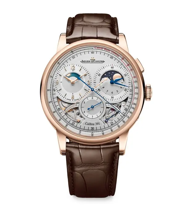 JAEGER-LECOULTRE Duometre Chronograph Moon Watch In Pink Gold - Silver