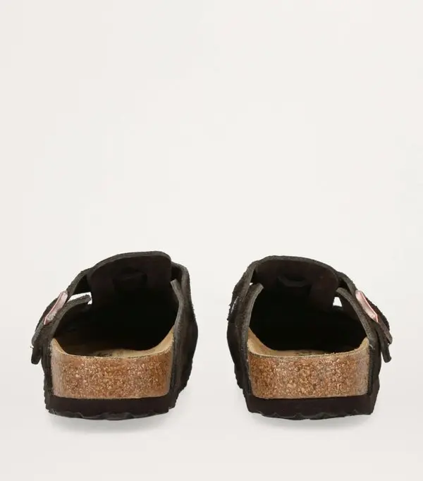 BIRKENSTOCK Suede Boston Clogs - Brown