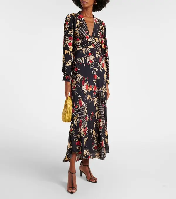 Rixo Trula Floral Maxi Dress