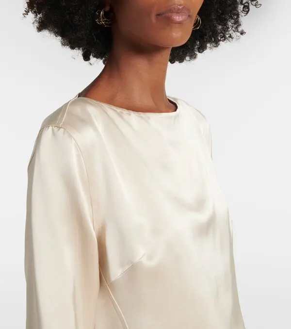 TOTEME Ecru Satin Top With Zipped Back