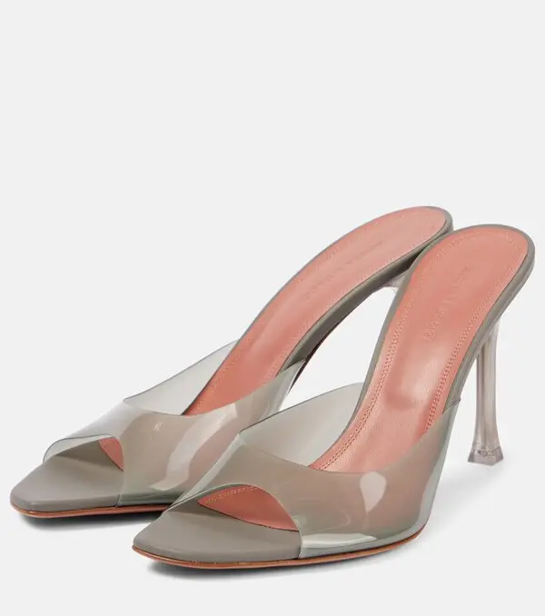 Amina Muaddi Alexa Glass 95 Pvc Mules