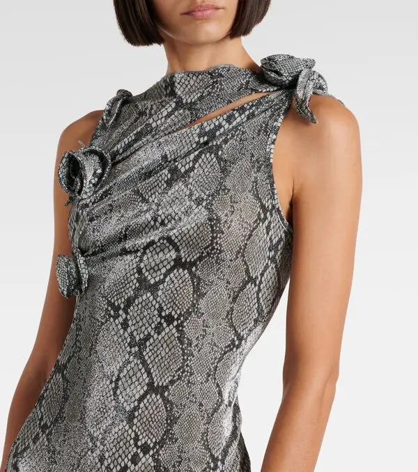 Coperni Snake-effect Asymmetrical Maxi Dress