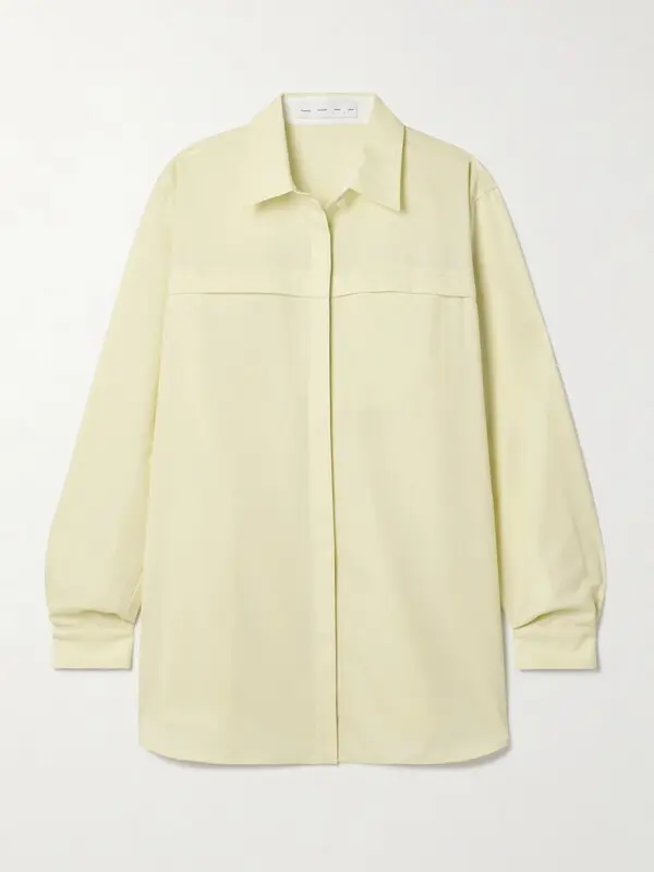 Proenza Schouler White Label Rose Wool-blend Twill Shirt - Yellow