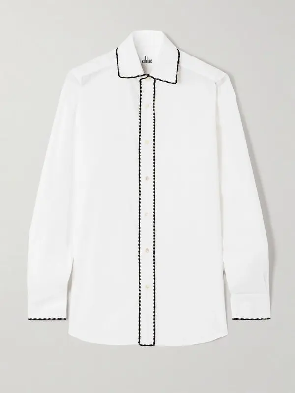 SEBLINE Embroidered Cotton-poplin Shirt