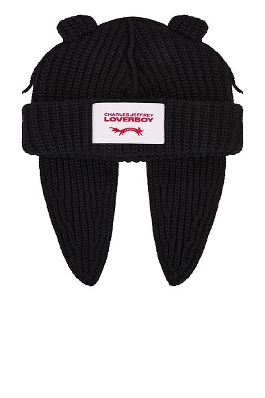 CHARLES JEFFREY Chunky Rabbit Beanie - Black