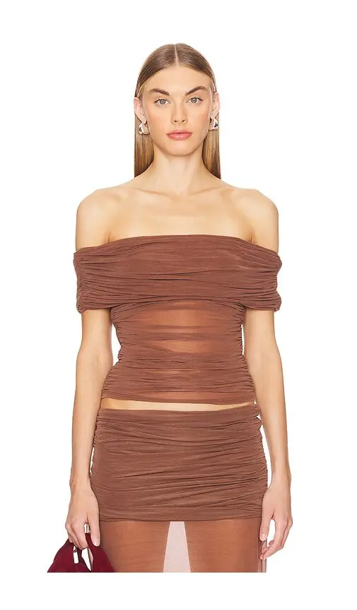 LOVERS AND FRIENDS Bella Off-the-shoulder Top - Tan