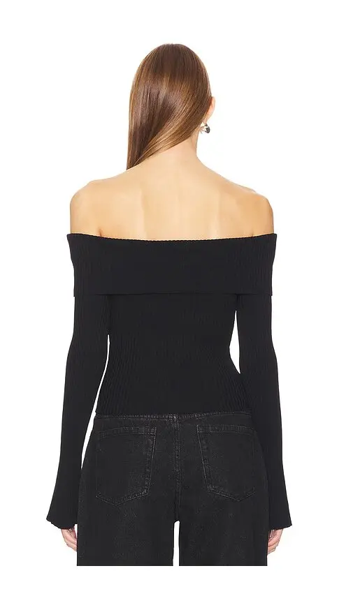 MORE TO COME Candace Off Shoulder Sweater - Black