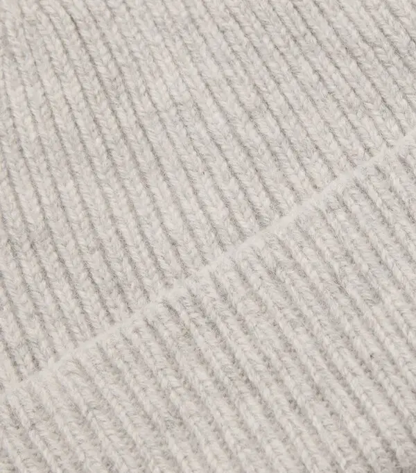 LE BONNET Ribbed Classic Beanie - Silver