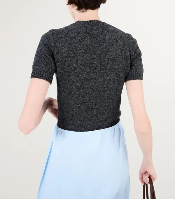 Prada Cashmere Short-sleeve Sweater
