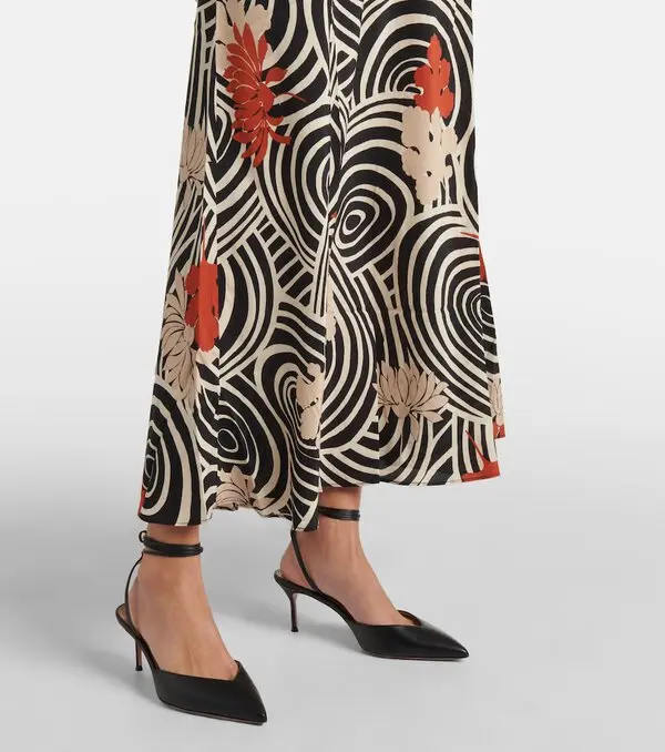 Rixo Evie Printed Silk Maxi Dress - White