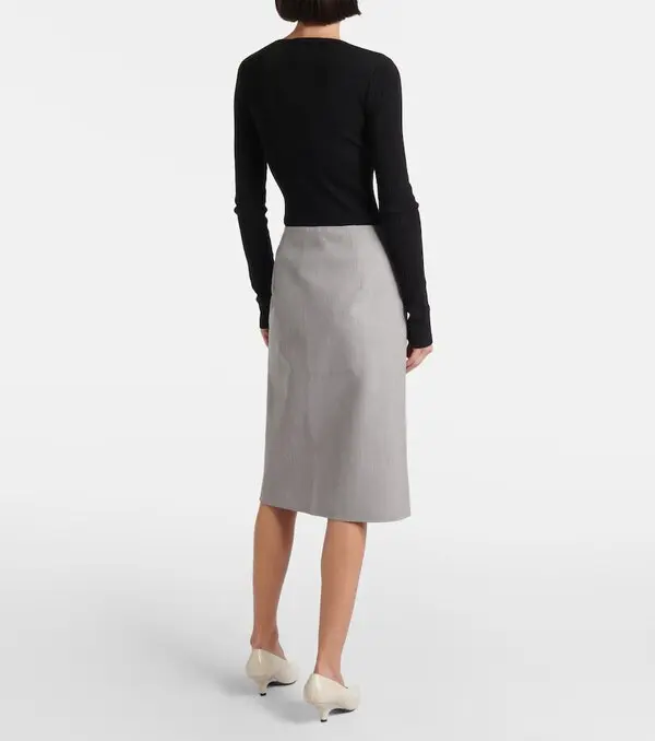 Stella McCartney Wool Pencil Skirt With Slit