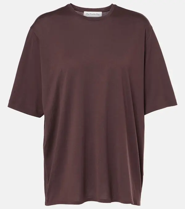 THE FRANKIE SHOP Harper Cotton Jersey T-shirt - Brown
