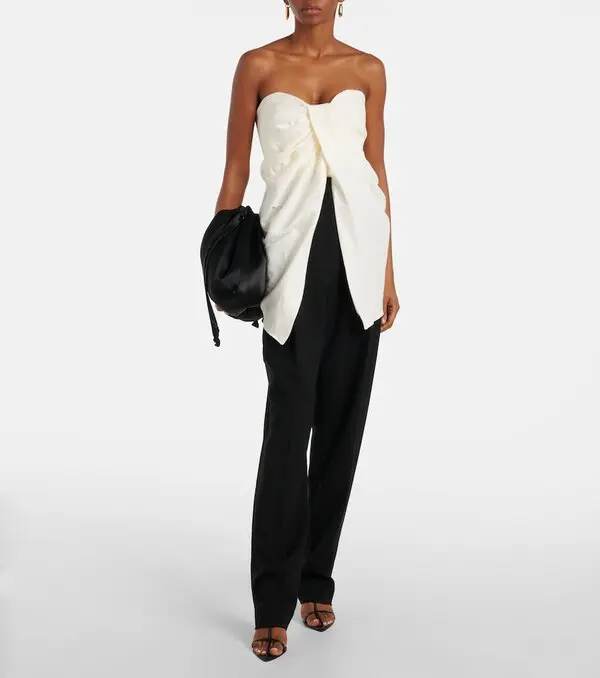 Tove Tuiren Draped Linen And Cotton-blend Top