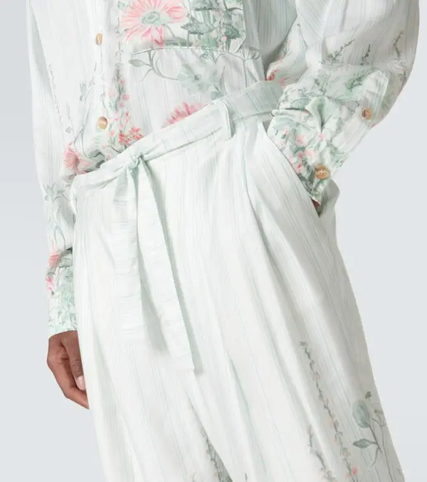 King & Tuckfield Grant Floral Wide-leg Tencel Pants