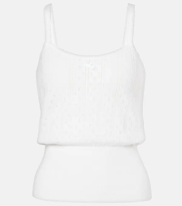 JW Anderson Pointelle Cotton And Cashmere Camisole - White