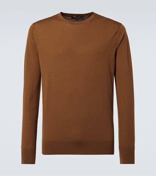 Loro Piana Virgin Wool Crewneck Sweater - Brown