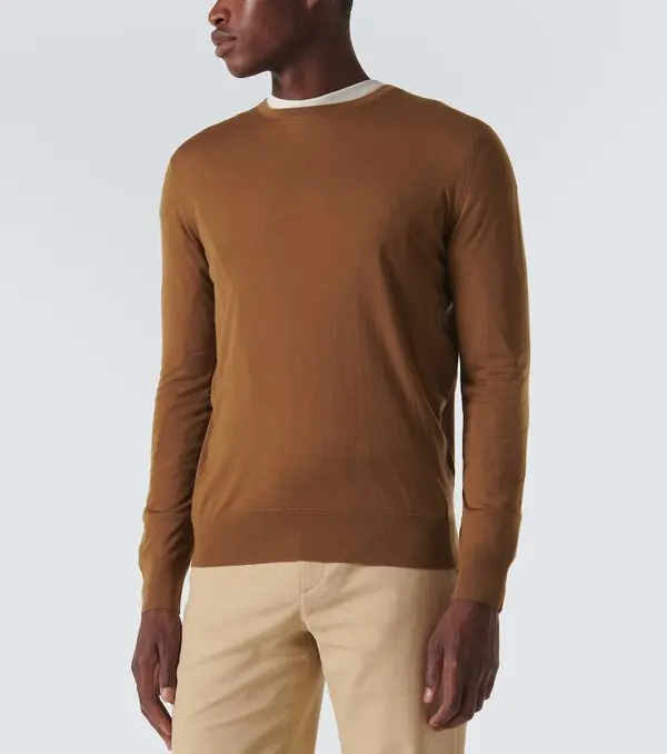 Loro Piana Virgin Wool Crewneck Sweater - Brown