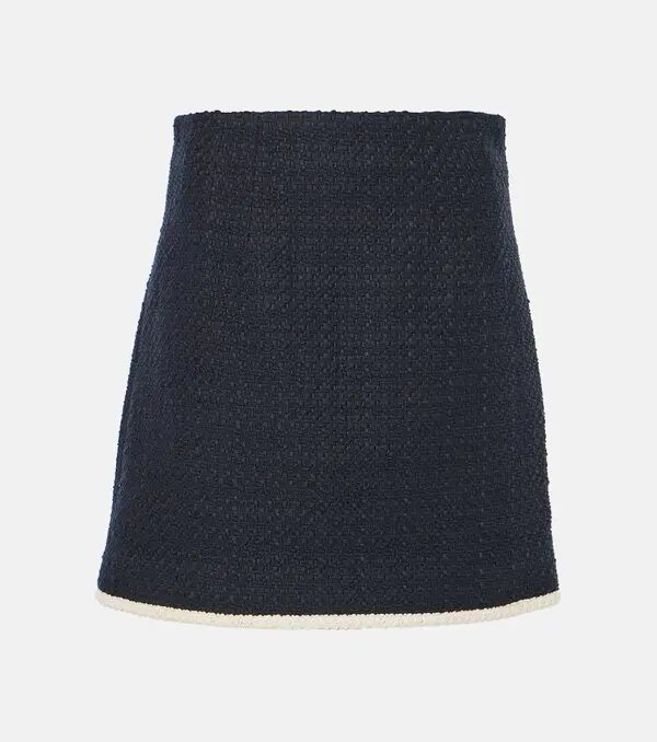 Veronica Beard Roman Cotton-blend Tweed Mini Skirt - Blue