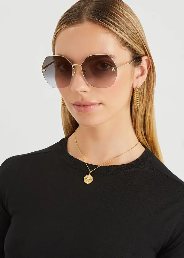 Cartier Panthère De Oversized Acetate Sunglasses