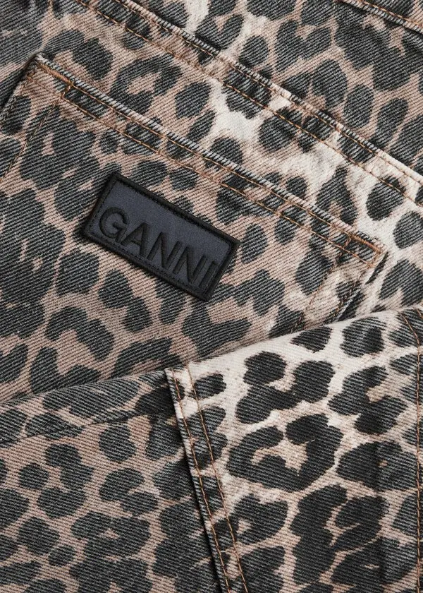 GANNI Printed Straight-leg Cargo Jeans - Brown/black