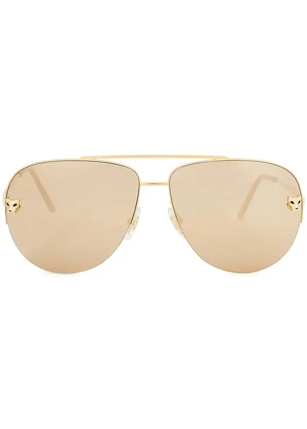 Cartier Panthère De -tone Aviator Sunglasses