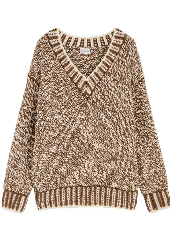 Moncler Ribbed V-neck Jumper