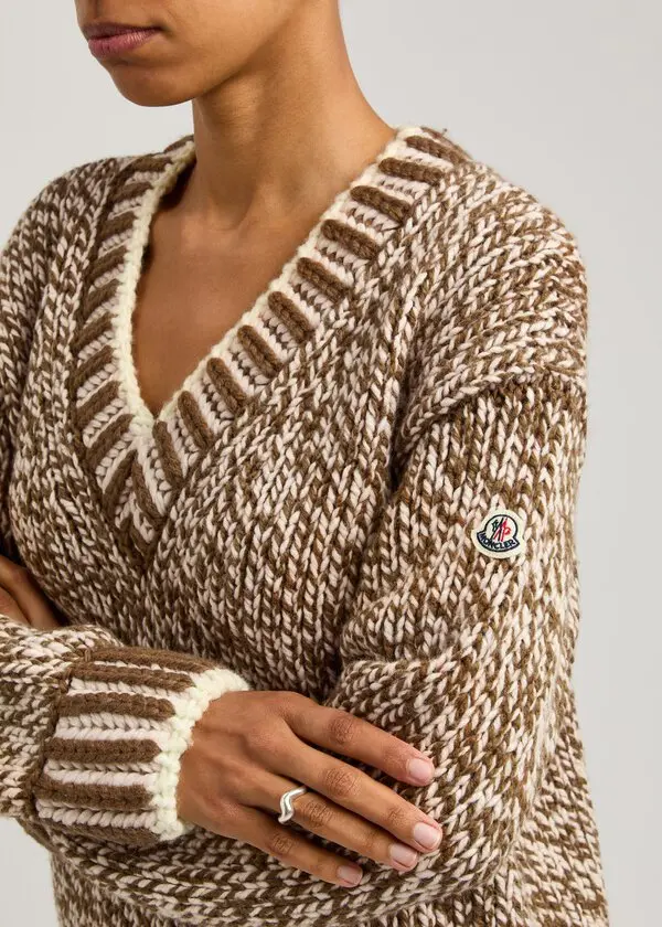 Moncler Ribbed V-neck Jumper