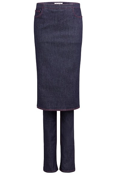 Alaïa Straight Leg Jeans With Skirt Overlay