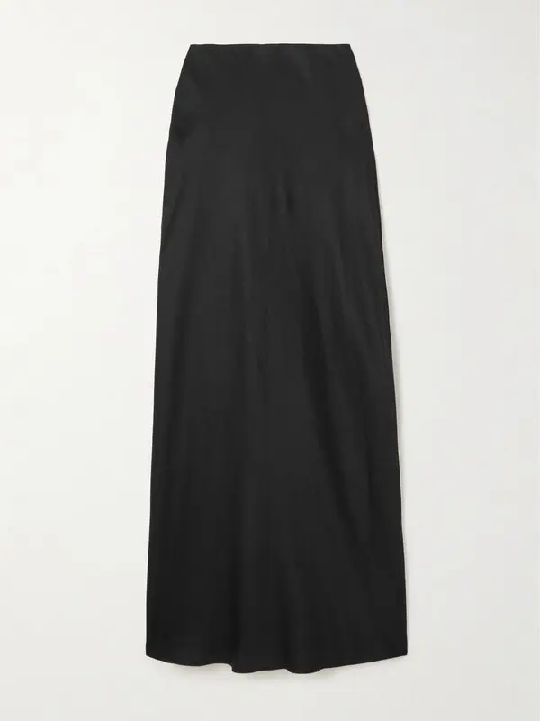 Theory Linen-blend Twill Maxi Skirt - Black