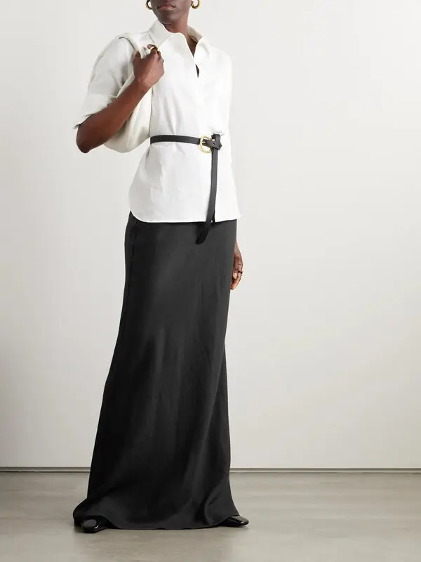 Theory Linen-blend Twill Maxi Skirt